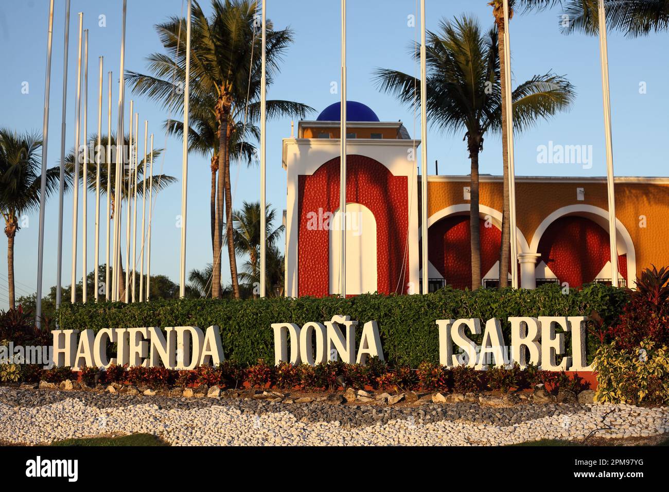 The colourful Hacienda Doña Isabel shopping centre and casino near ...