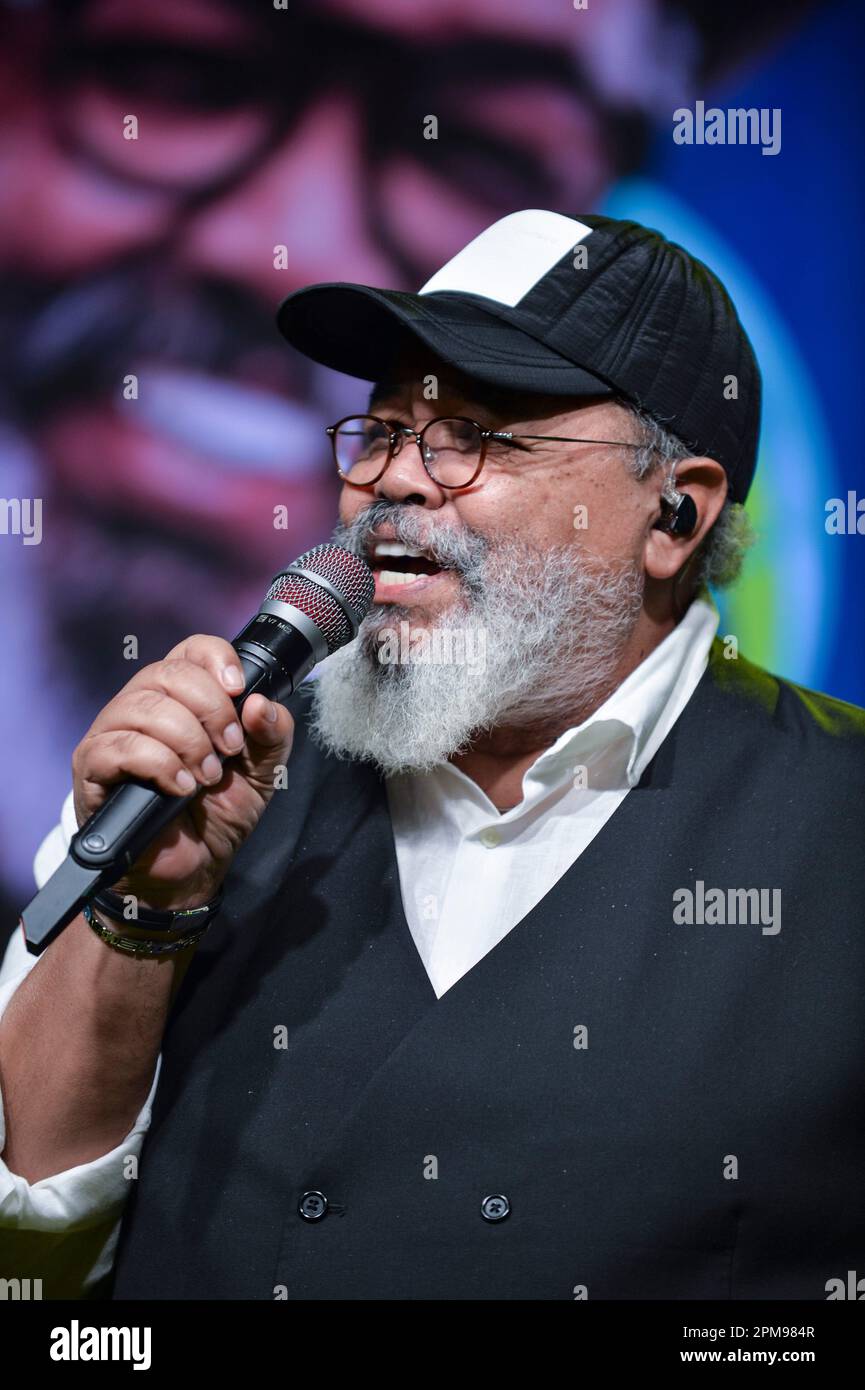 Rio, Brazil - april 10, 2023, Presentation of the singer Jorge Aragao ...