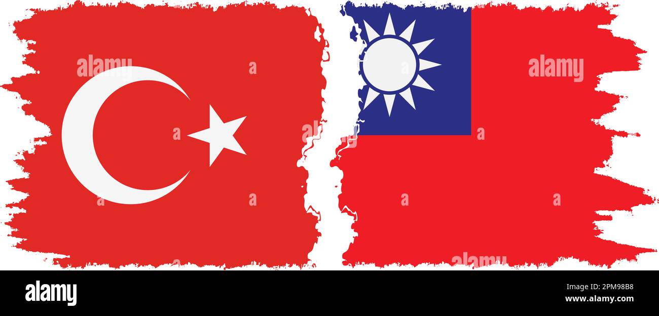 Taiwan and Turkey grunge flags connection, vector Stock Vector Image ...