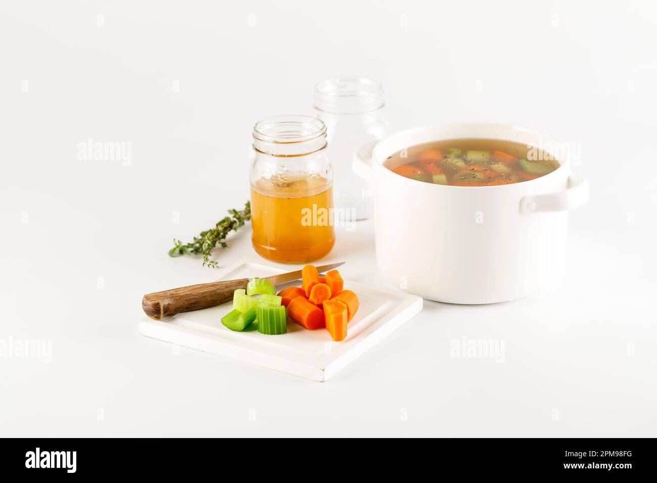 Colorful soup with fresh and nutritious ingredients Stock Photo - Alamy
