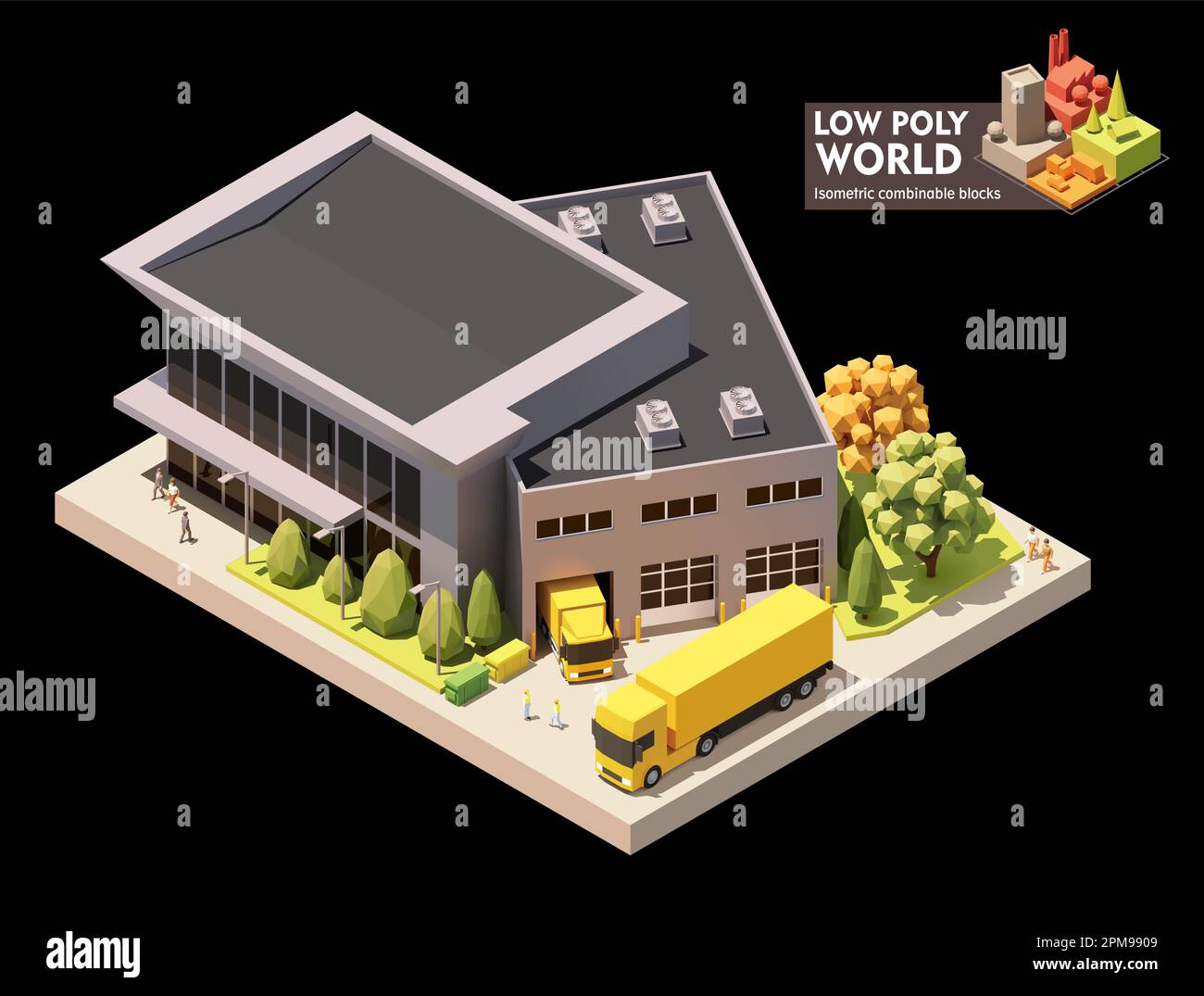 Vector isometric warehouse building. Warehouse building exterior ...