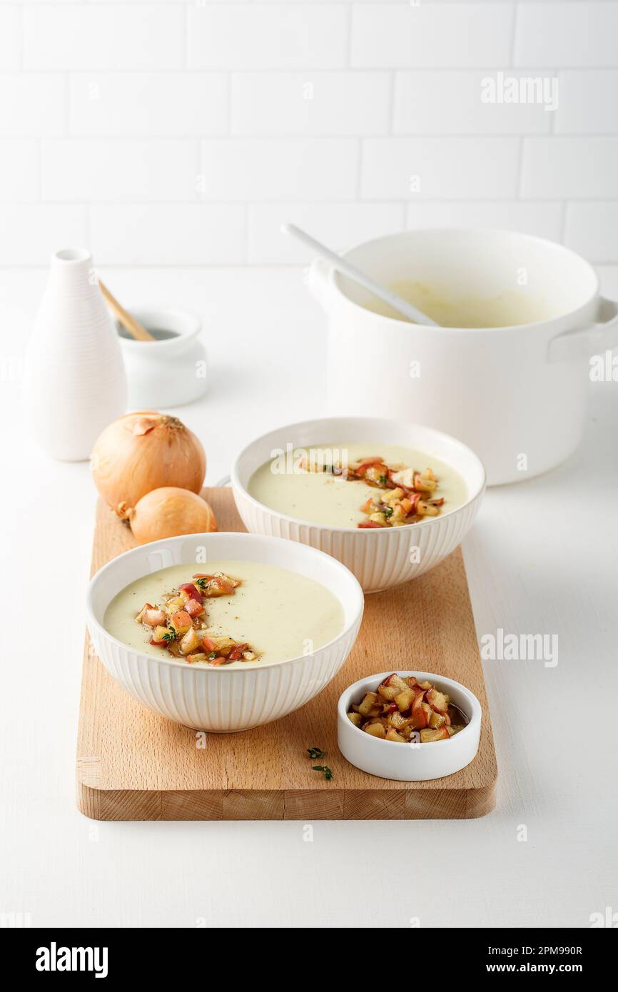 Colorful soup with fresh and nutritious ingredients Stock Photo - Alamy