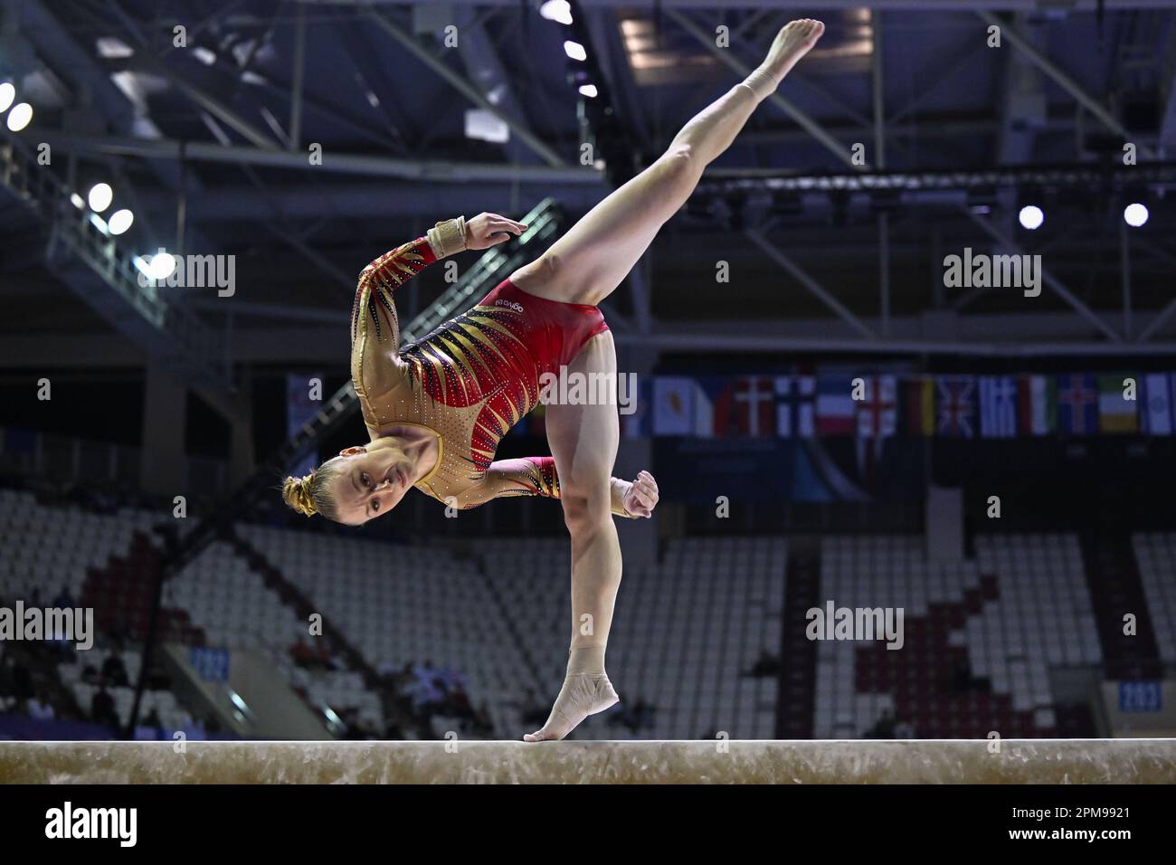 Antalya, Turkey. 12th Apr, 2023. Belgian gymnast Lisa Vaelen pictured ...