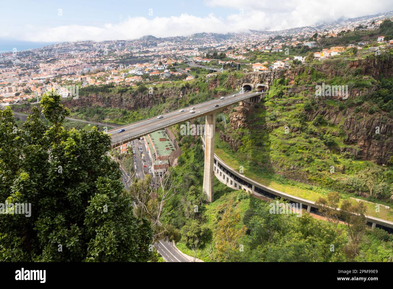View of Funchal, Madeira, with the town and roads in view. 2023 Stock ...