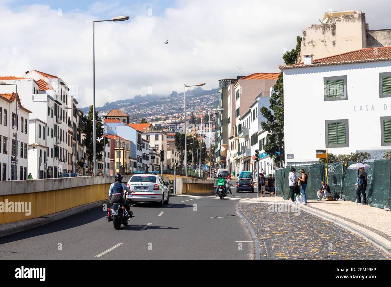 View looking up a main street in Funchal, Madeira, in spring 2023 Stock ...
