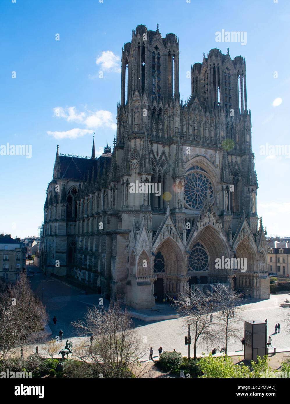 Sunset ariel view of Reims Cathedral Stock Photo - Alamy