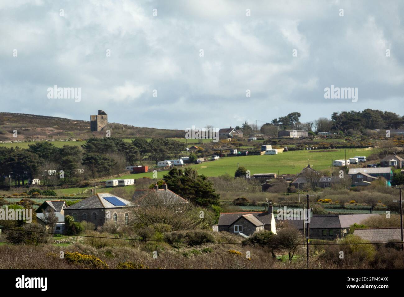 Static caravans in Farm field Stock Photo - Alamy