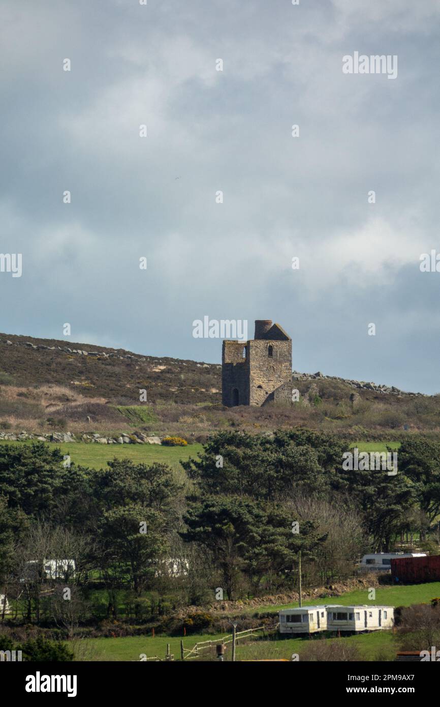 Static caravans in Farm field Stock Photo - Alamy