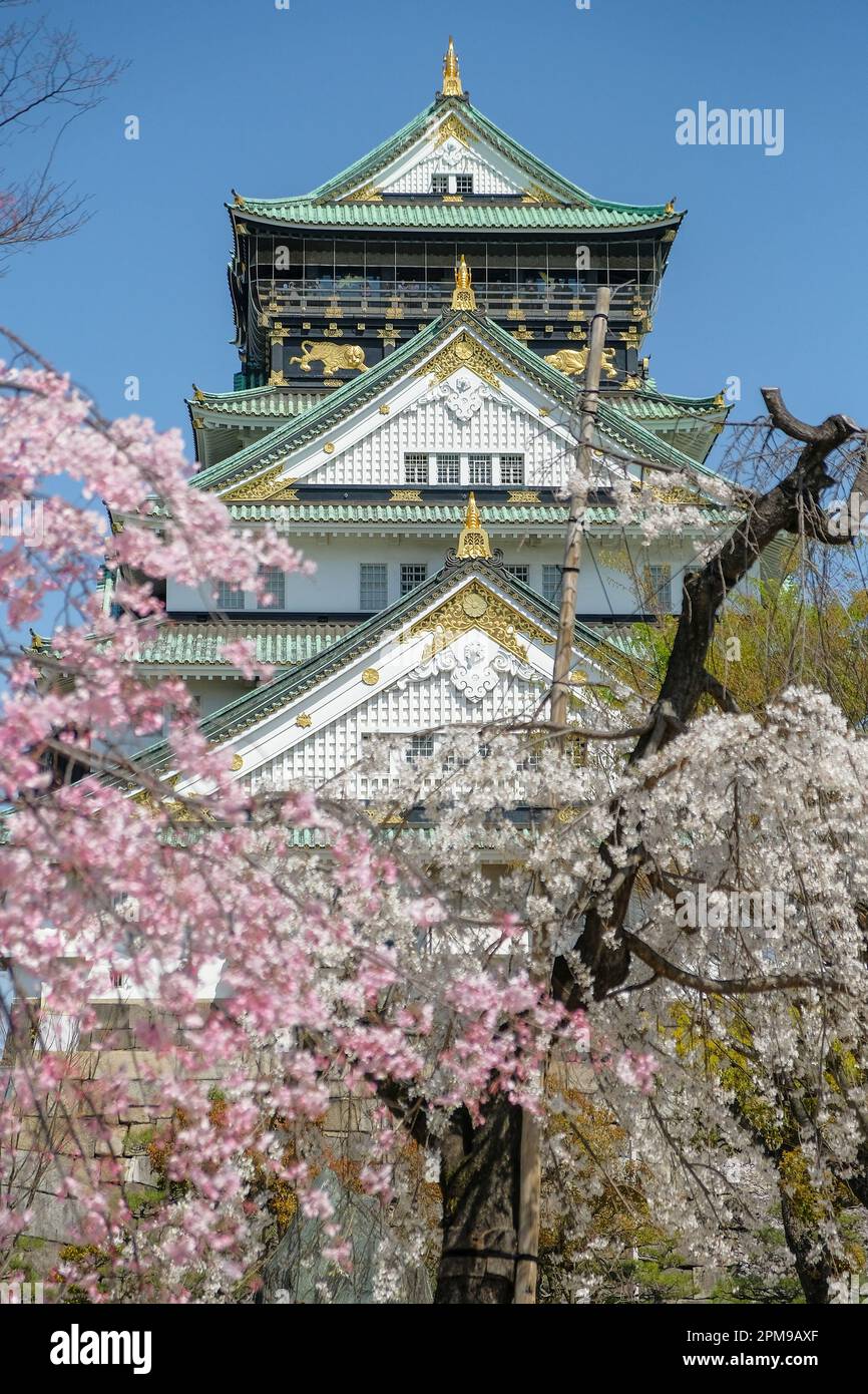 Osaka, Japan - March 29, 2023: Osaka Castle, the castle is one of the ...