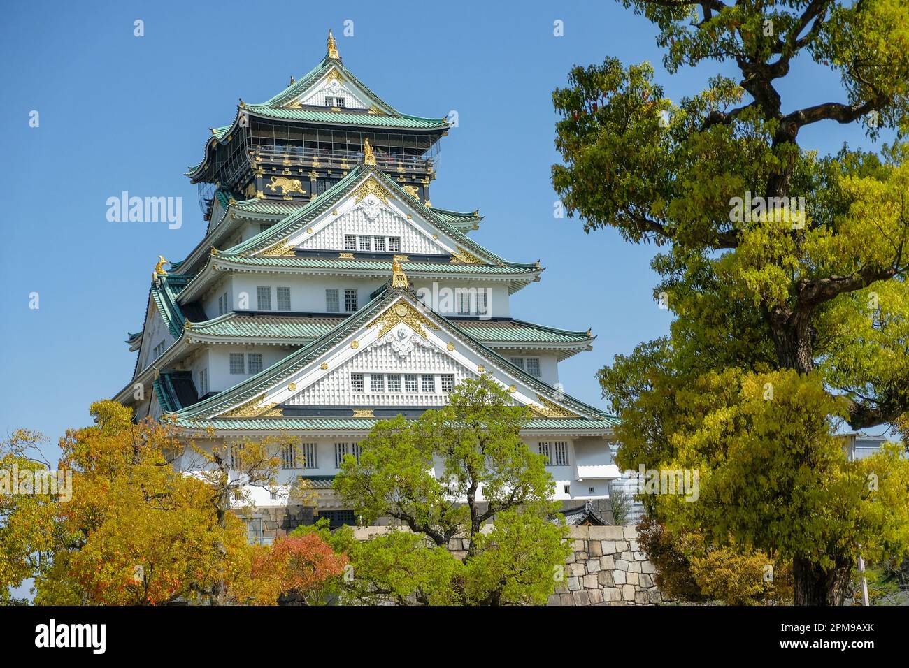 Osaka, Japan - March 29, 2023: Osaka Castle, the castle is one of the ...