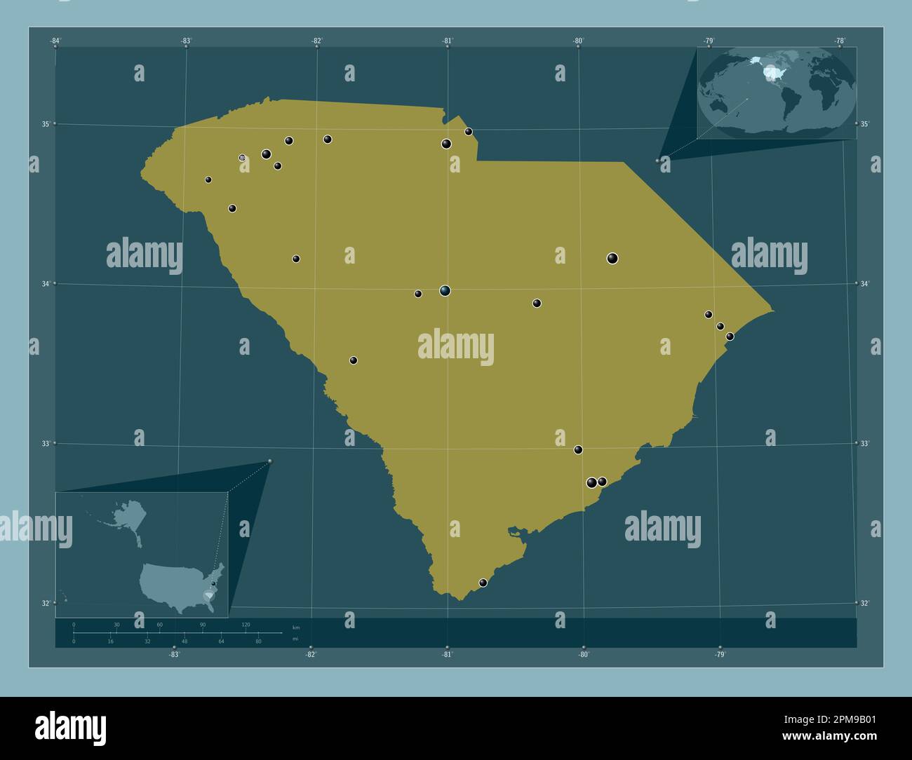 South Carolina, state of United States of America. Solid color shape ...
