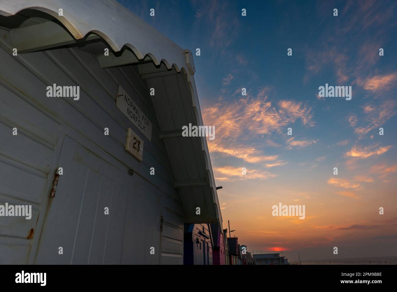 Normal for Norfolk, Beach Hut Stock Photo - Alamy
