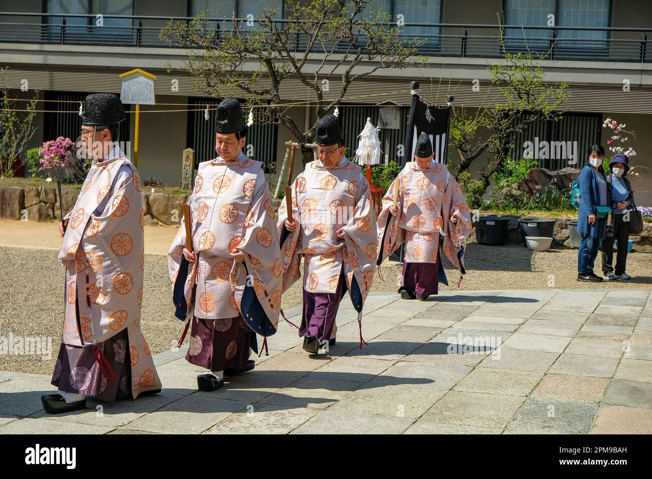Kobe, Japan - April 1, 2023: Priests in the Ikuta Shrine is a Shinto ...