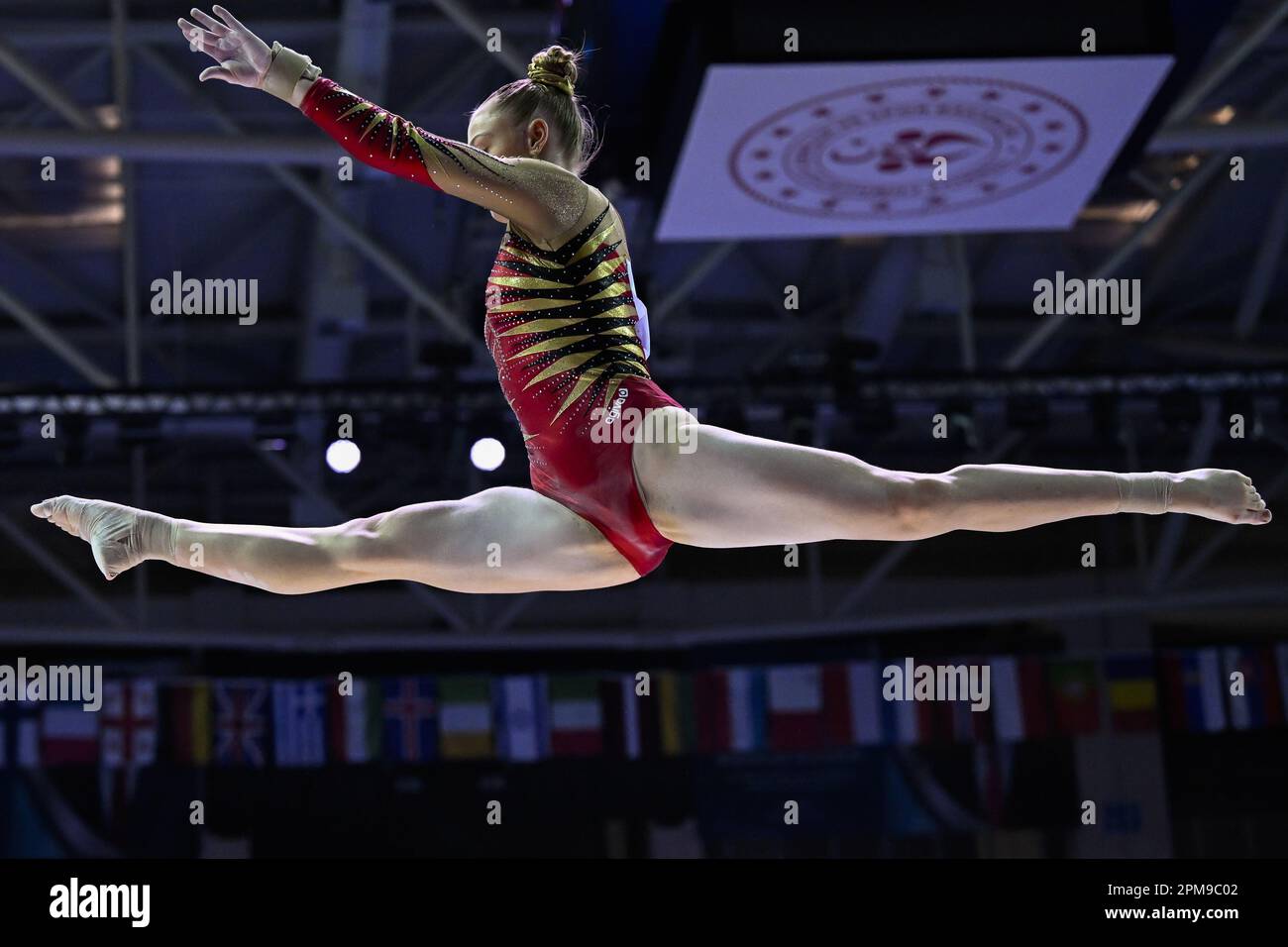Antalya, Turkey. 12th Apr, 2023. Belgian gymnast Lisa Vaelen pictured ...