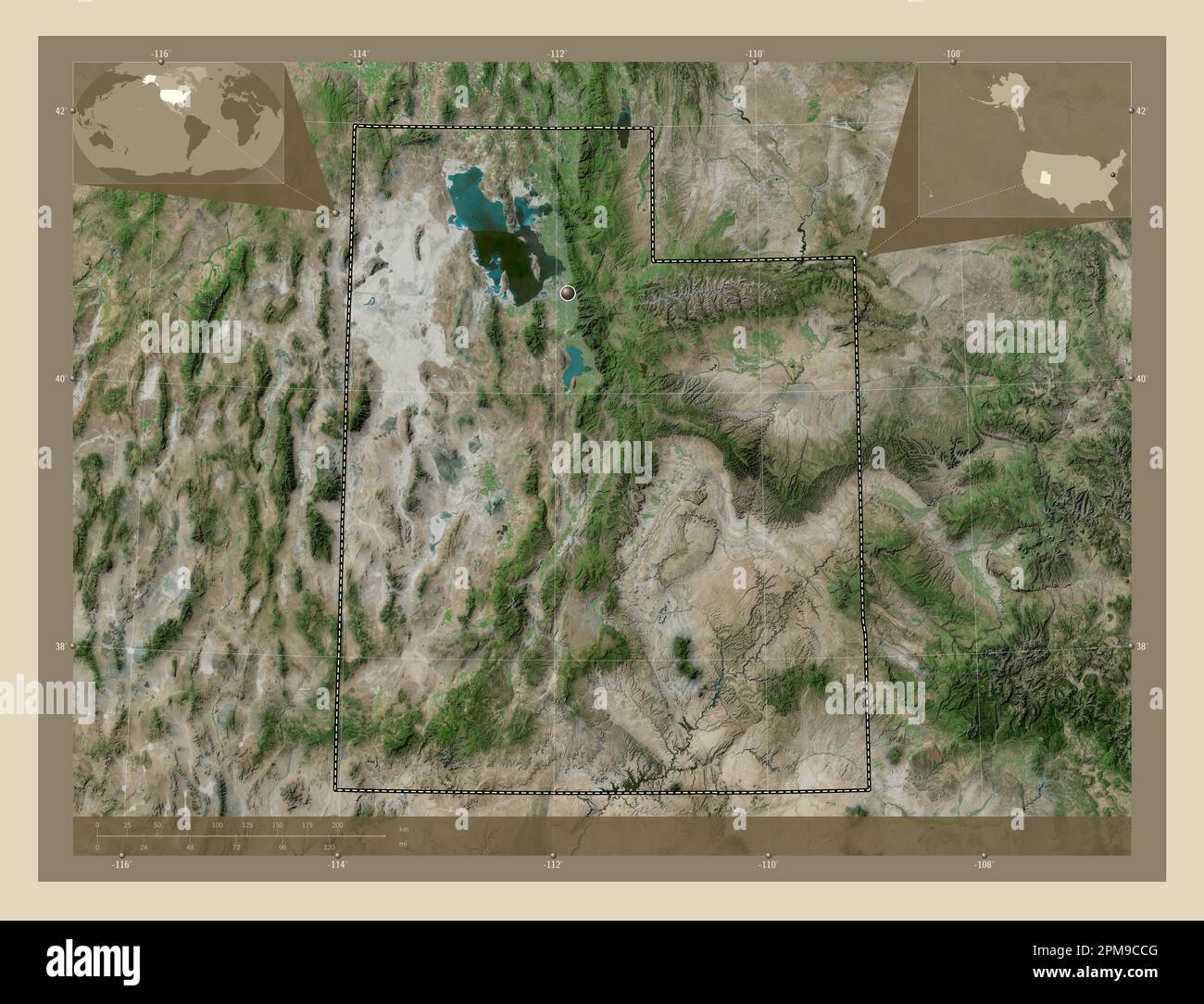 Utah, state of United States of America. High resolution satellite map ...