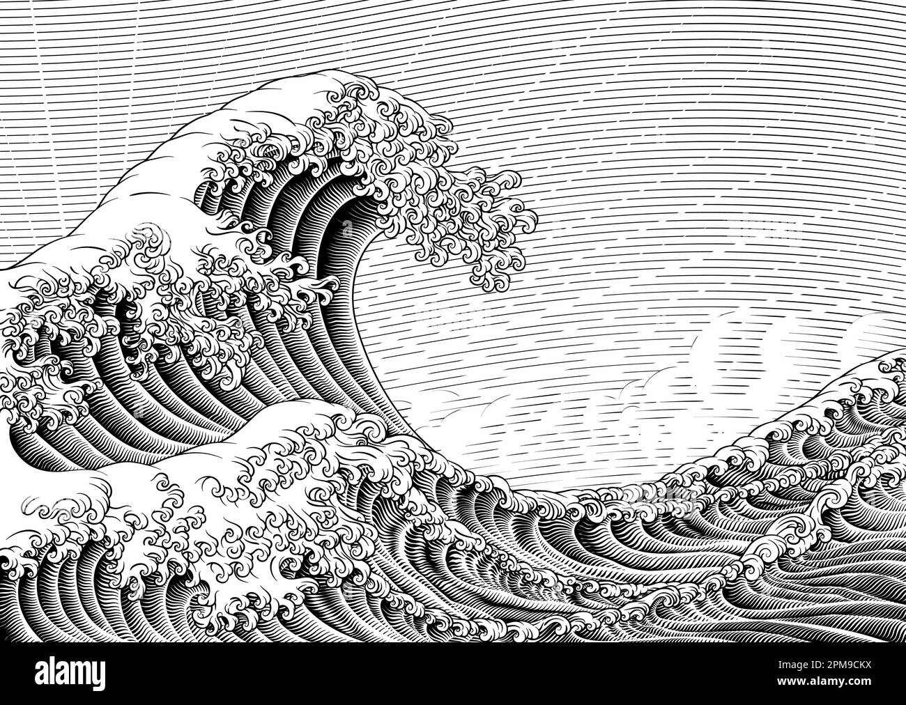 Japanese Wave Drawing