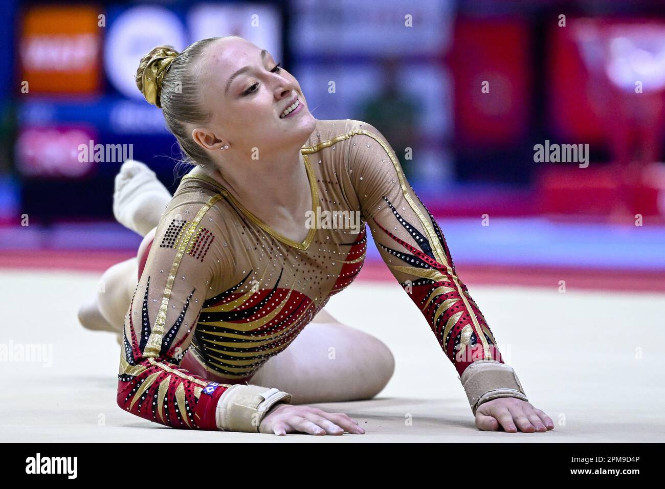 Antalya, Turkey. 12th Apr, 2023. Belgian gymnast Lisa Vaelen pictured ...