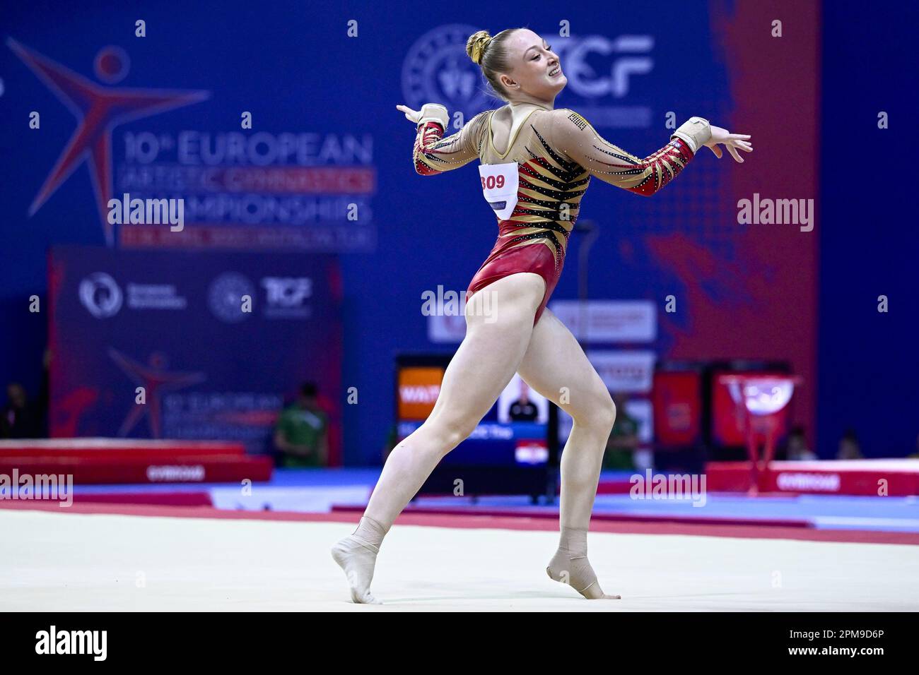Antalya, Turkey. 12th Apr, 2023. Belgian gymnast Lisa Vaelen pictured ...