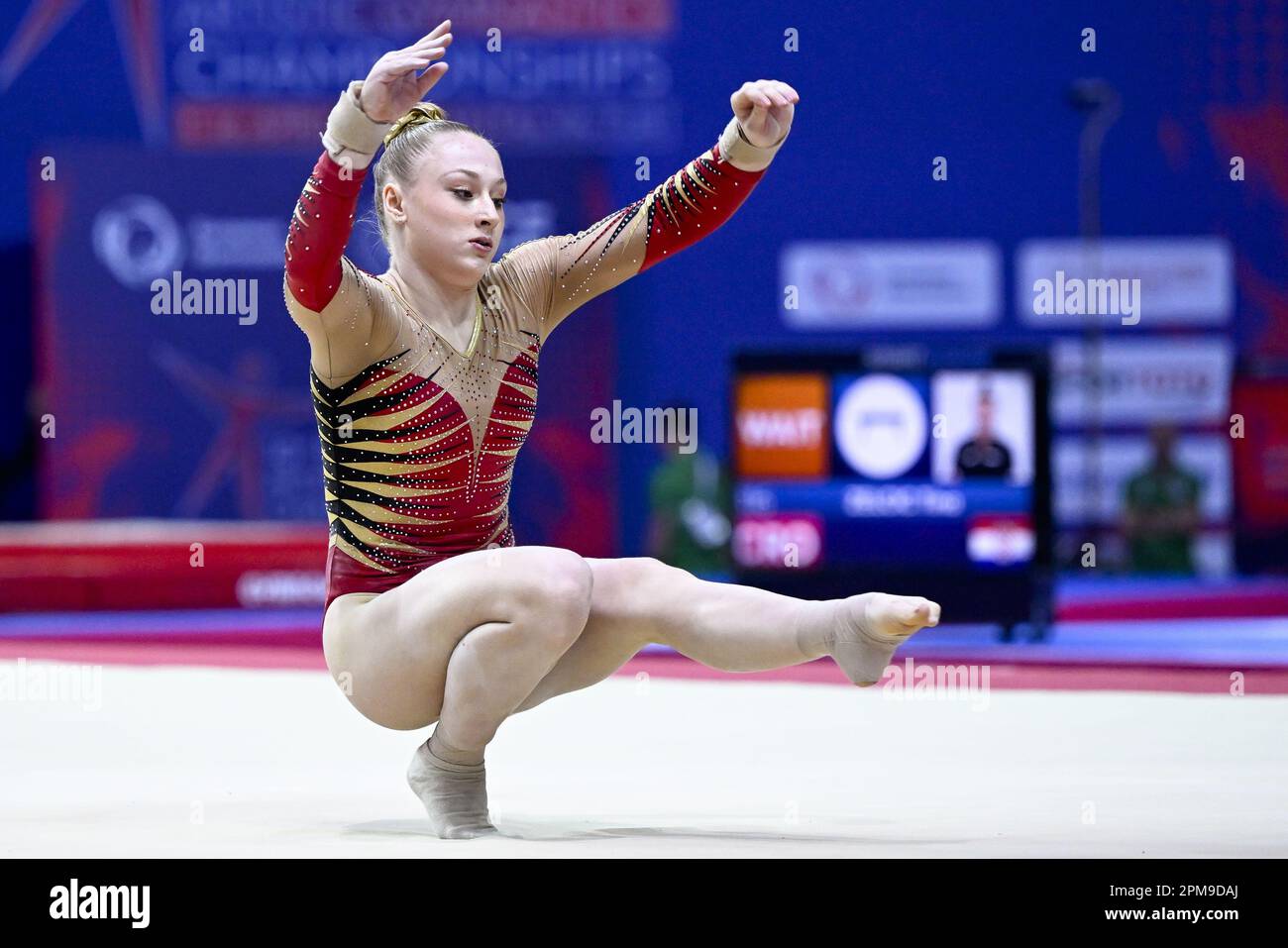 Antalya, Turkey. 12th Apr, 2023. Belgian gymnast Lisa Vaelen pictured ...
