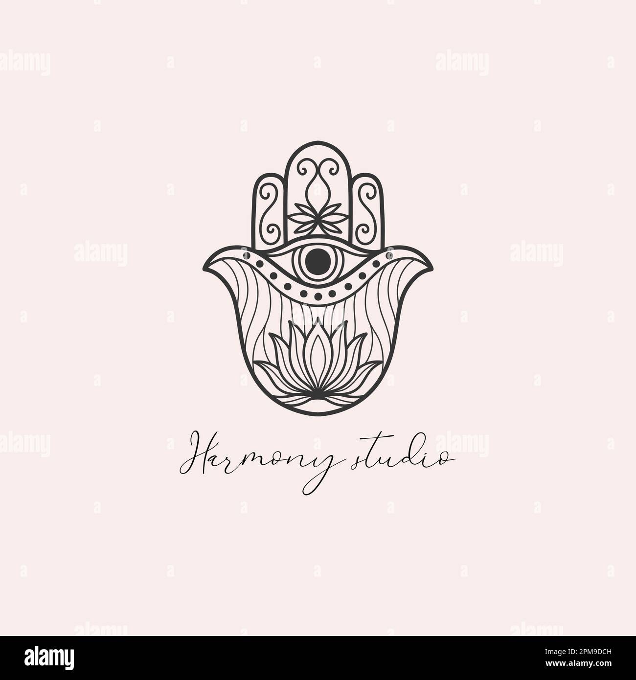 Logo hamsa for the studio of yoga and spiritual practices. Hamsa icon ...