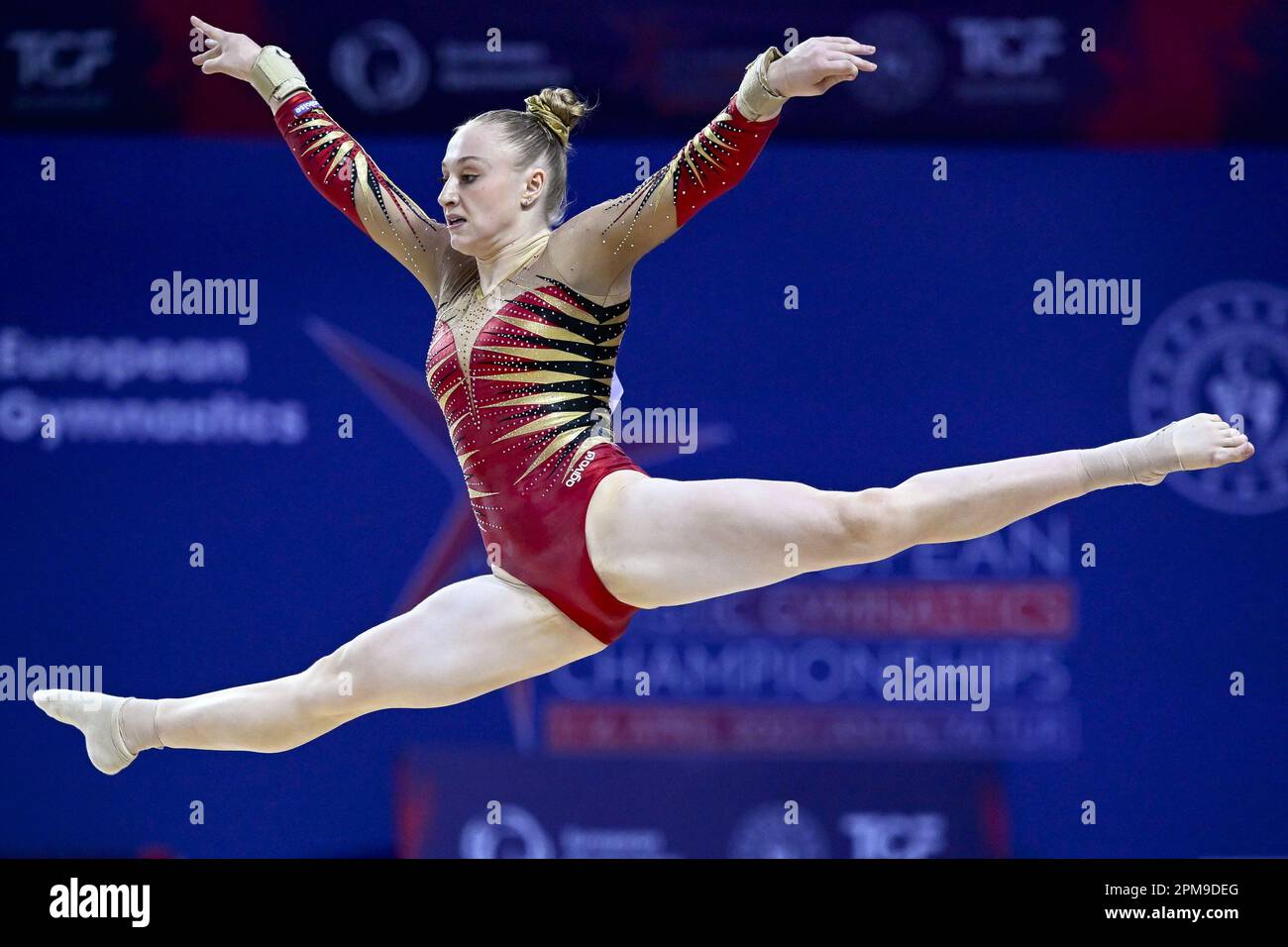 Antalya, Turkey. 12th Apr, 2023. Belgian gymnast Lisa Vaelen pictured ...