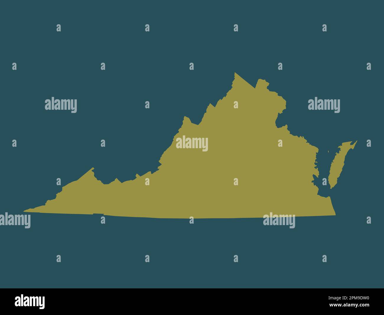 Virginia, state of United States of America. Solid color shape Stock ...
