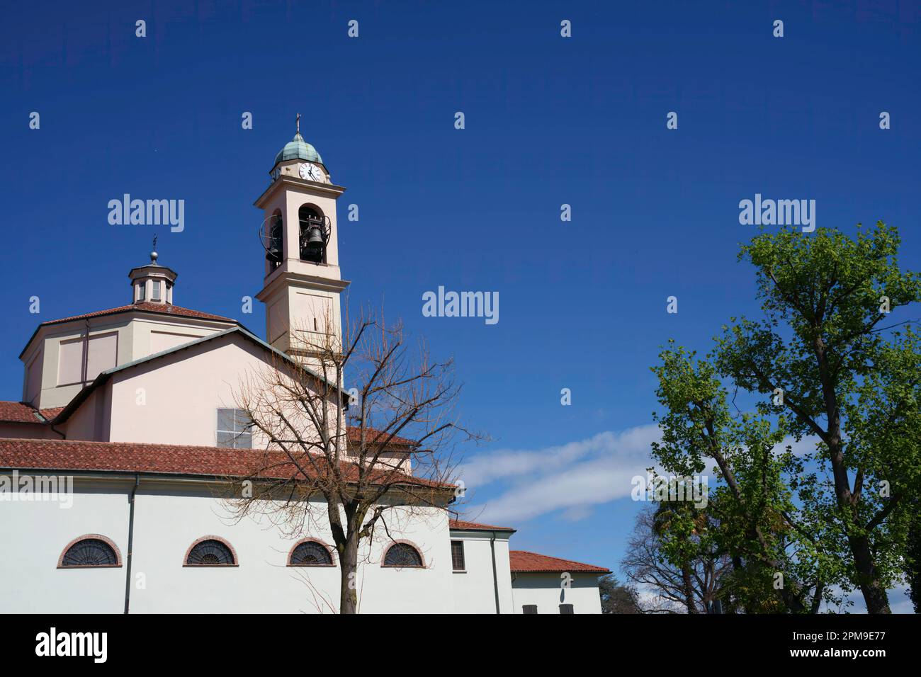 Exterior of the Santa Maria Assunta church at Lesmo, Monza Brianza ...