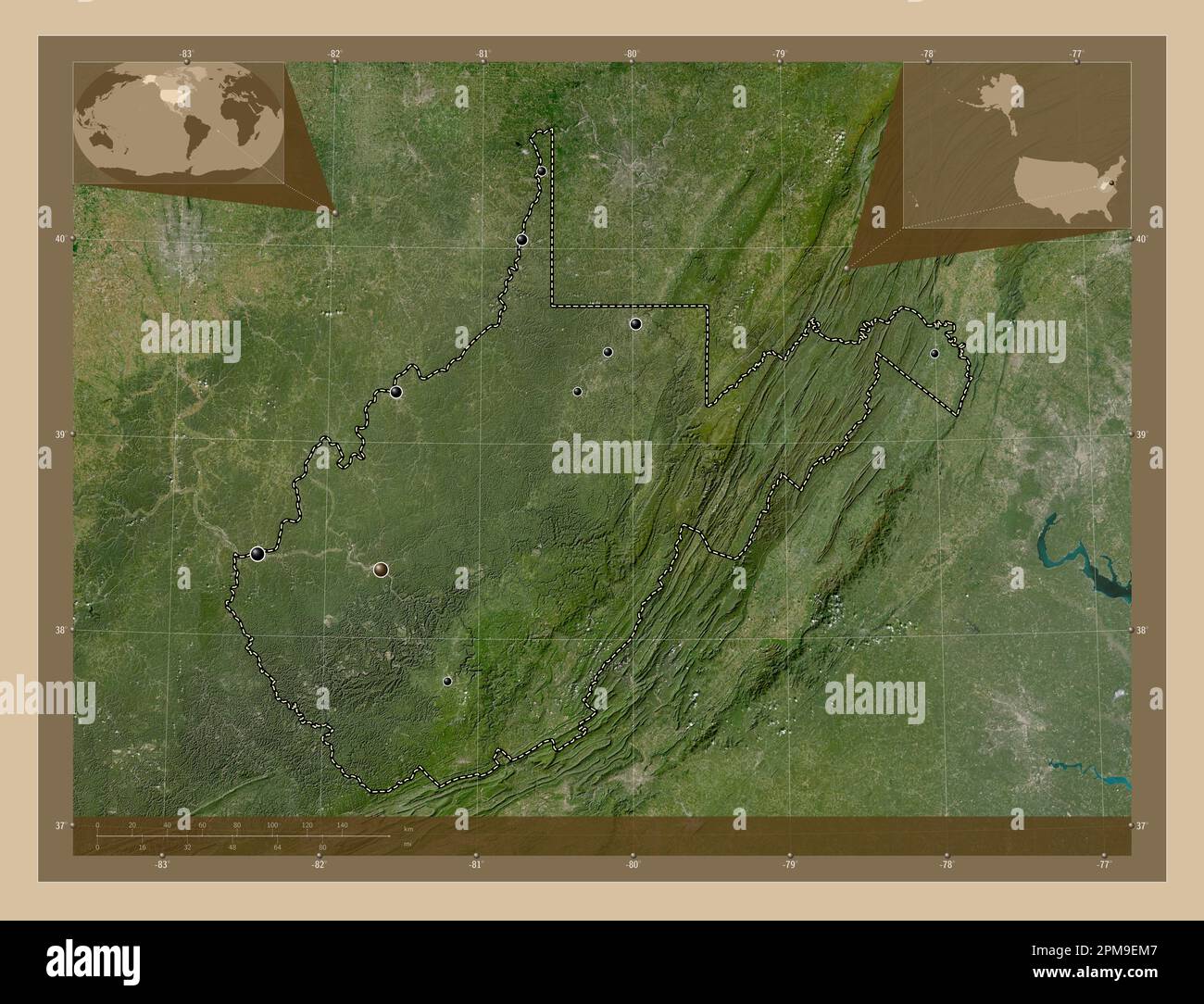 West Virginia, state of United States of America. Low resolution ...