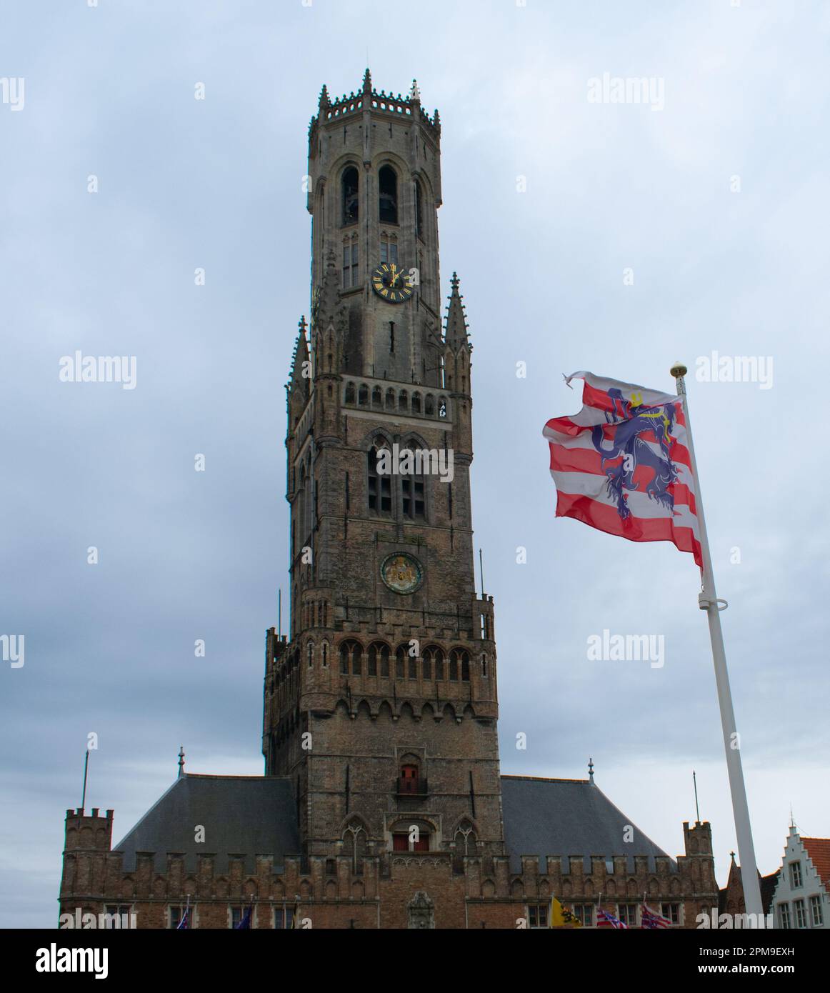 Iconic belltower as seen in the movie “In Bruges”, Belgium during ...