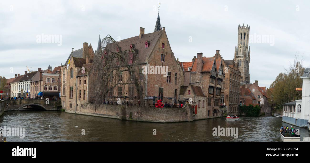 Scenic Canals in downtown Bruges Belgium during spring time Stock Photo ...