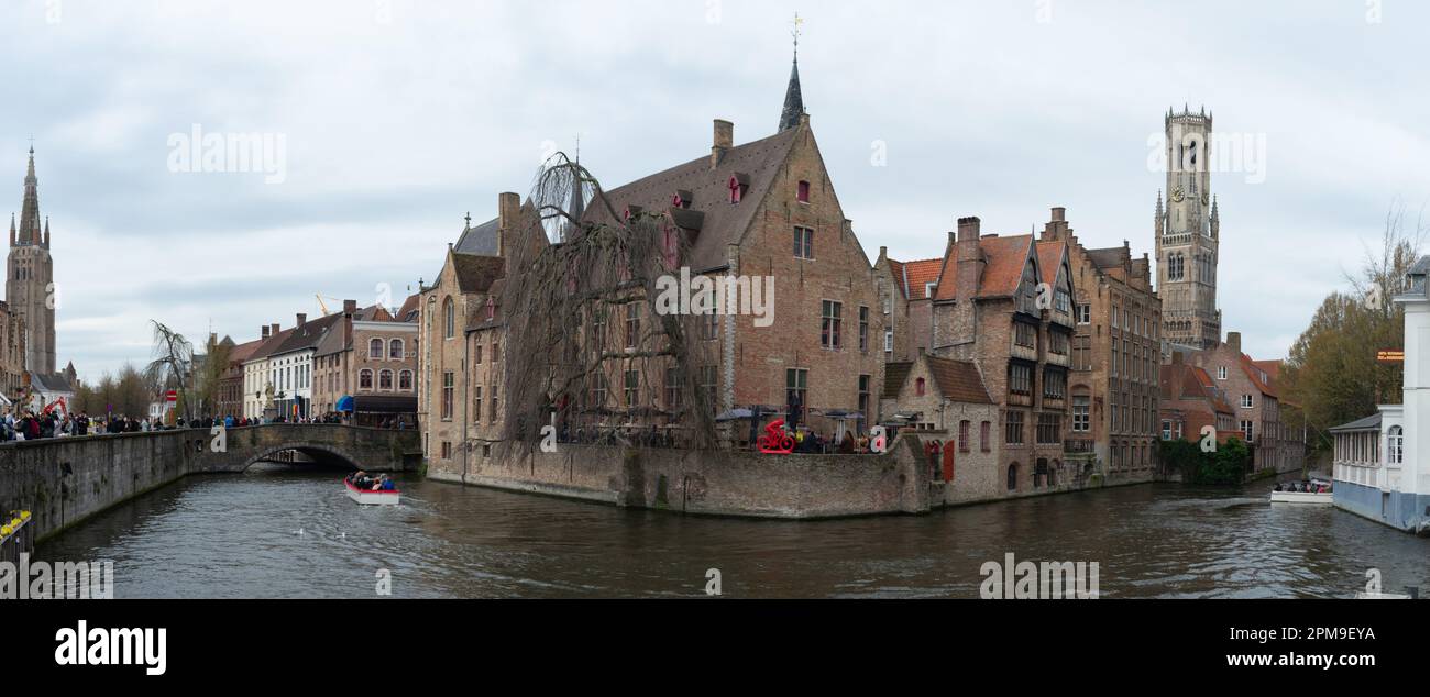 Scenic Canals in downtown Bruges Belgium during spring time Stock Photo ...