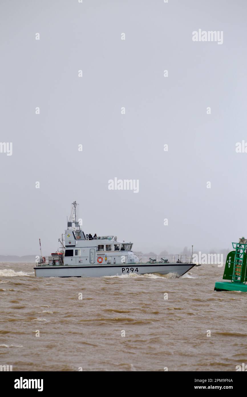 HMS Trumpeter P294 on military operations in and around Harwich Haven ...