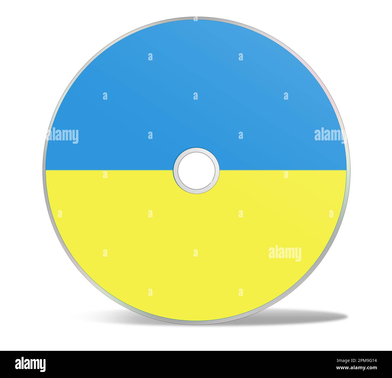 CD or DVD blank template Ukrainian flag for presentation layouts and ...