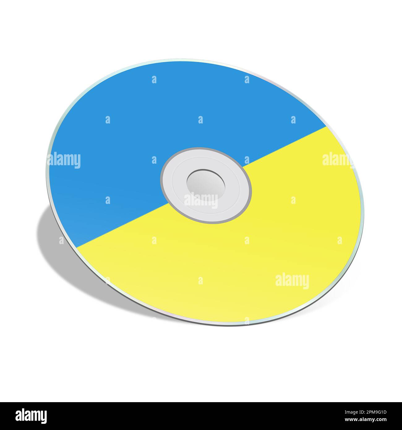CD or DVD blank template Ukrainian flag for presentation layouts and ...
