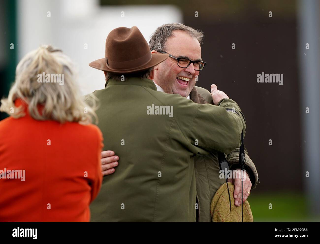 Trainer Nicky Henderson (left) greets trainer Alan King before the ...
