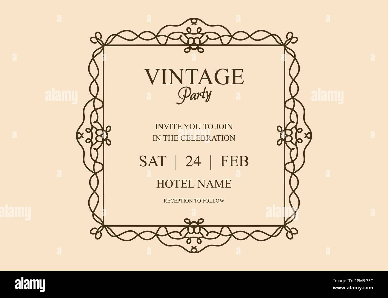 Elegant vintage frame design for invitation card or flyer Stock Vector ...