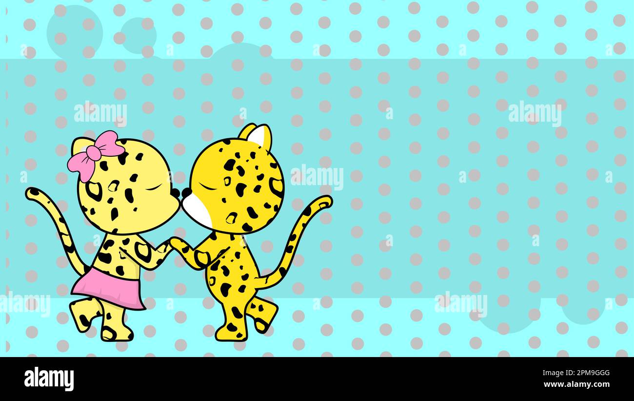love kissing leopard couple valentine background in vector format Stock ...