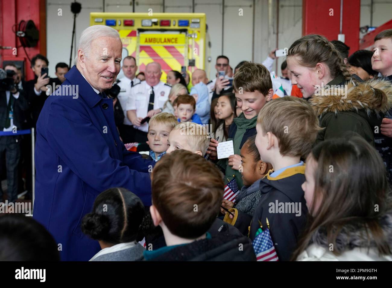 President Joe Biden greets children of embassy staff at Dublin ...