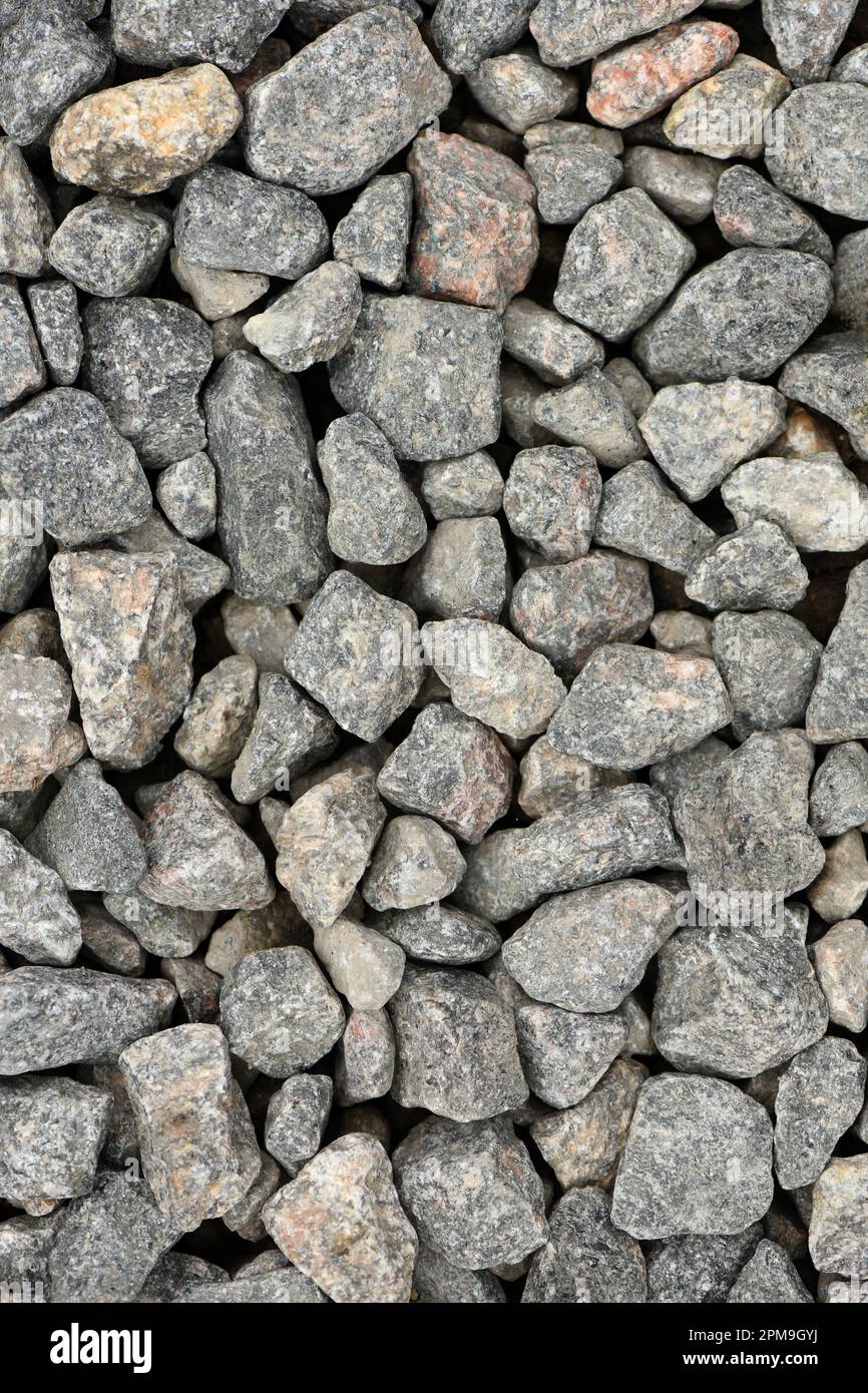 Pile of rubble top view. Top view of gravel or stone. Backdrop of the ...