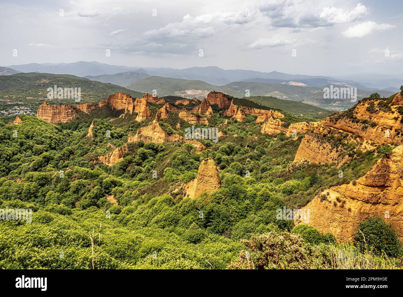 Spectacular landscape of las Medulas, ancient gold mine in Spain. It is ...
