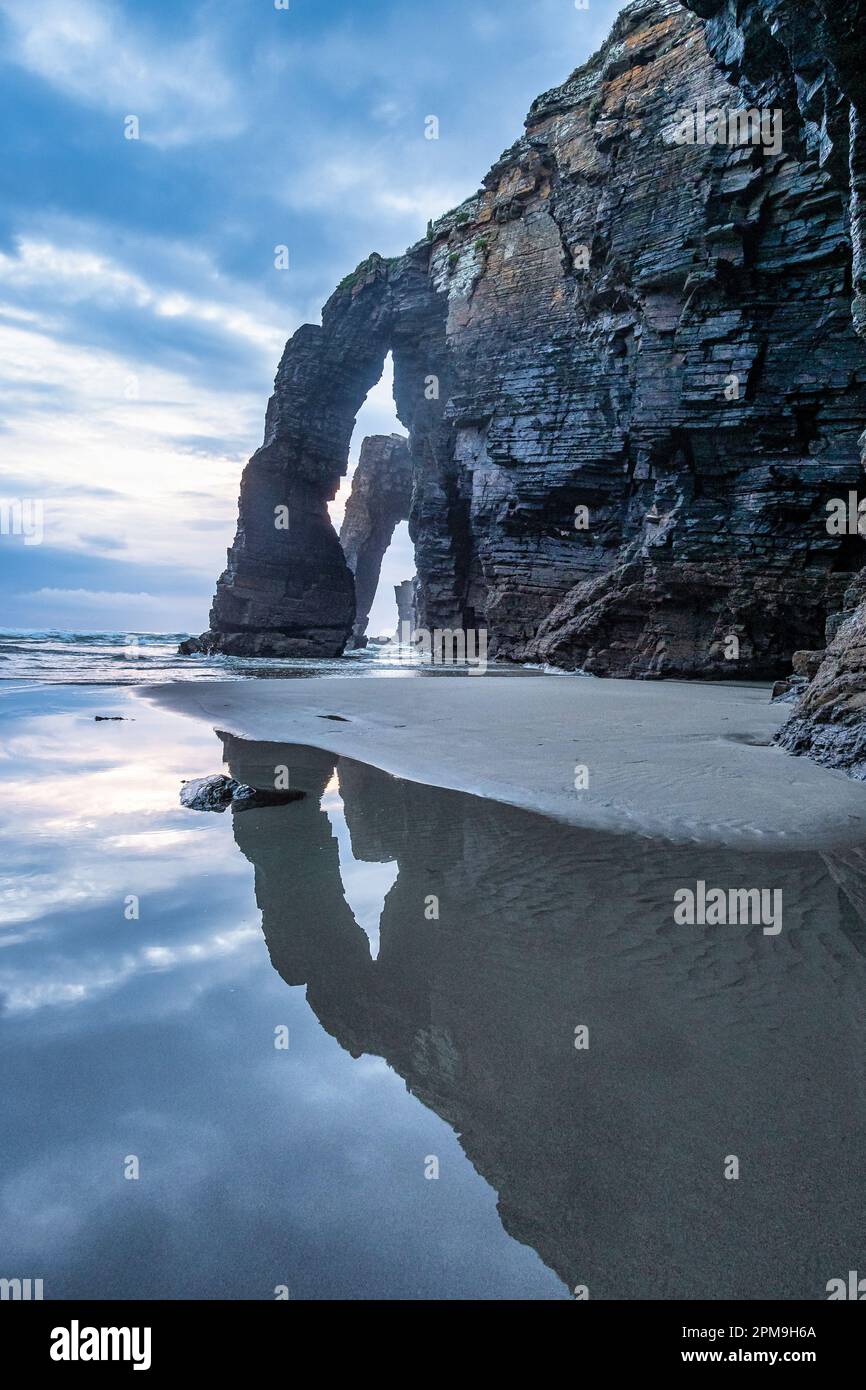 Natural rock arches Cathedrals beach, Playa de las catedrales at ...