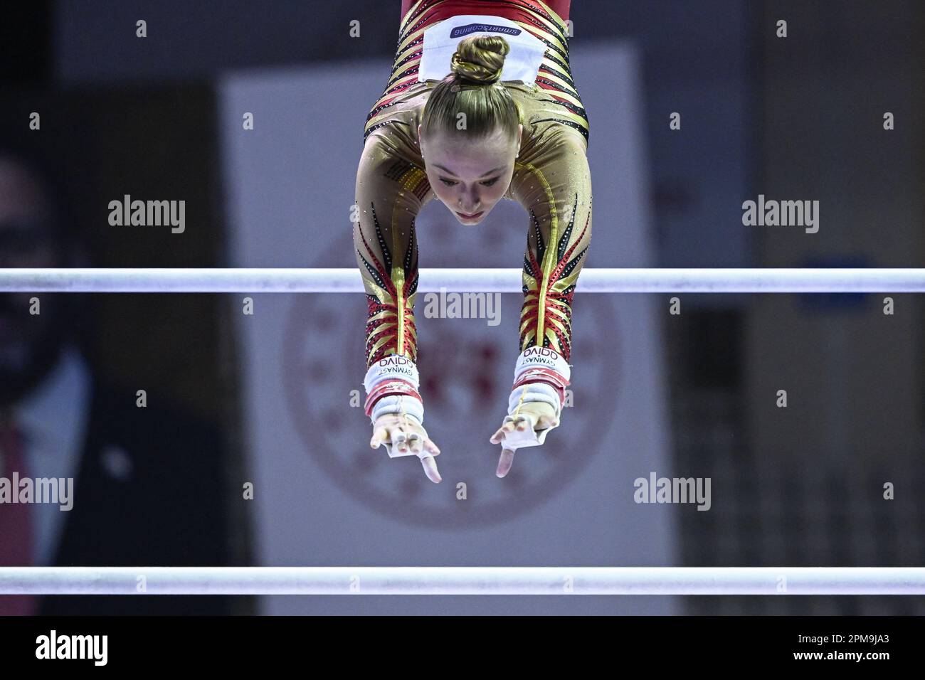 Antalya, Turkey. 12th Apr, 2023. Belgian gymnast Lisa Vaelen pictured ...