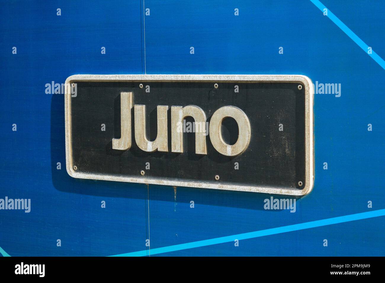 88006 'Juno' nameplate at Carlisle railway station Stock Photo - Alamy