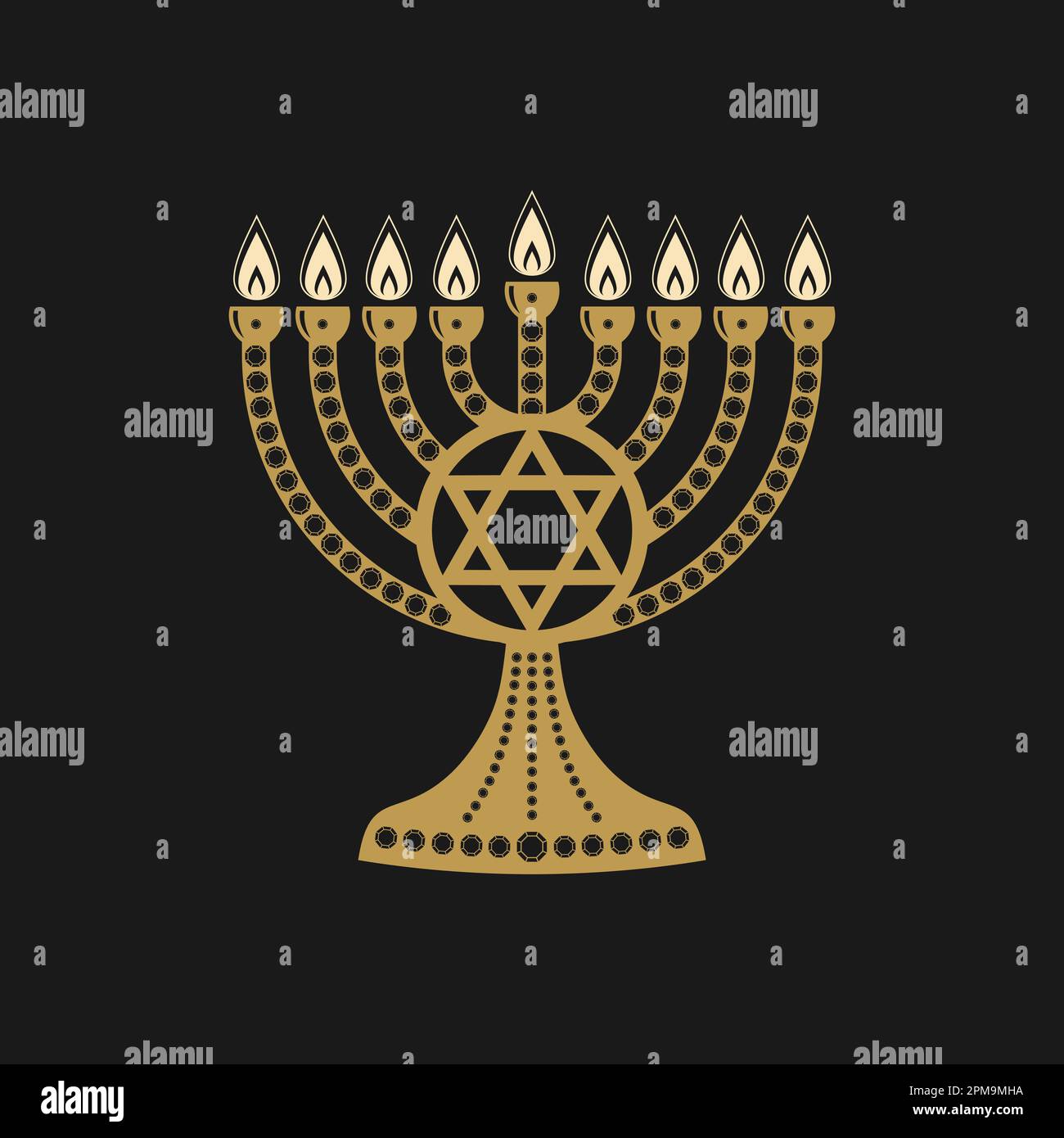 Vector Illustration Of A Traditional Jewish Hanukkah Menorah Holiday