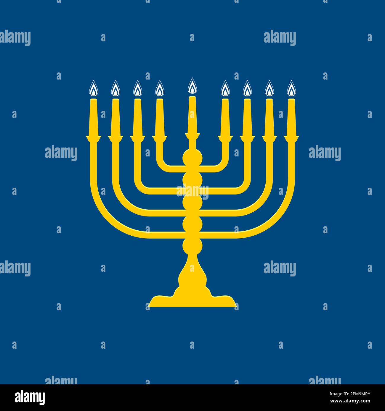 Vector illustration of a traditional Jewish Hanukkah menorah. Holiday ...