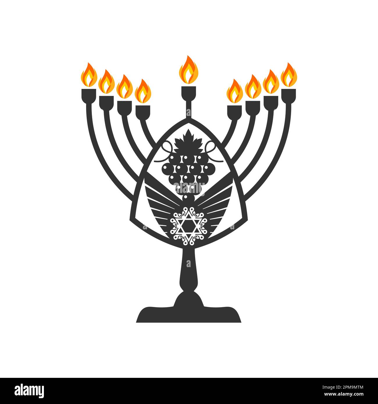 Vector Illustration Of A Traditional Jewish Hanukkah Menorah Holiday