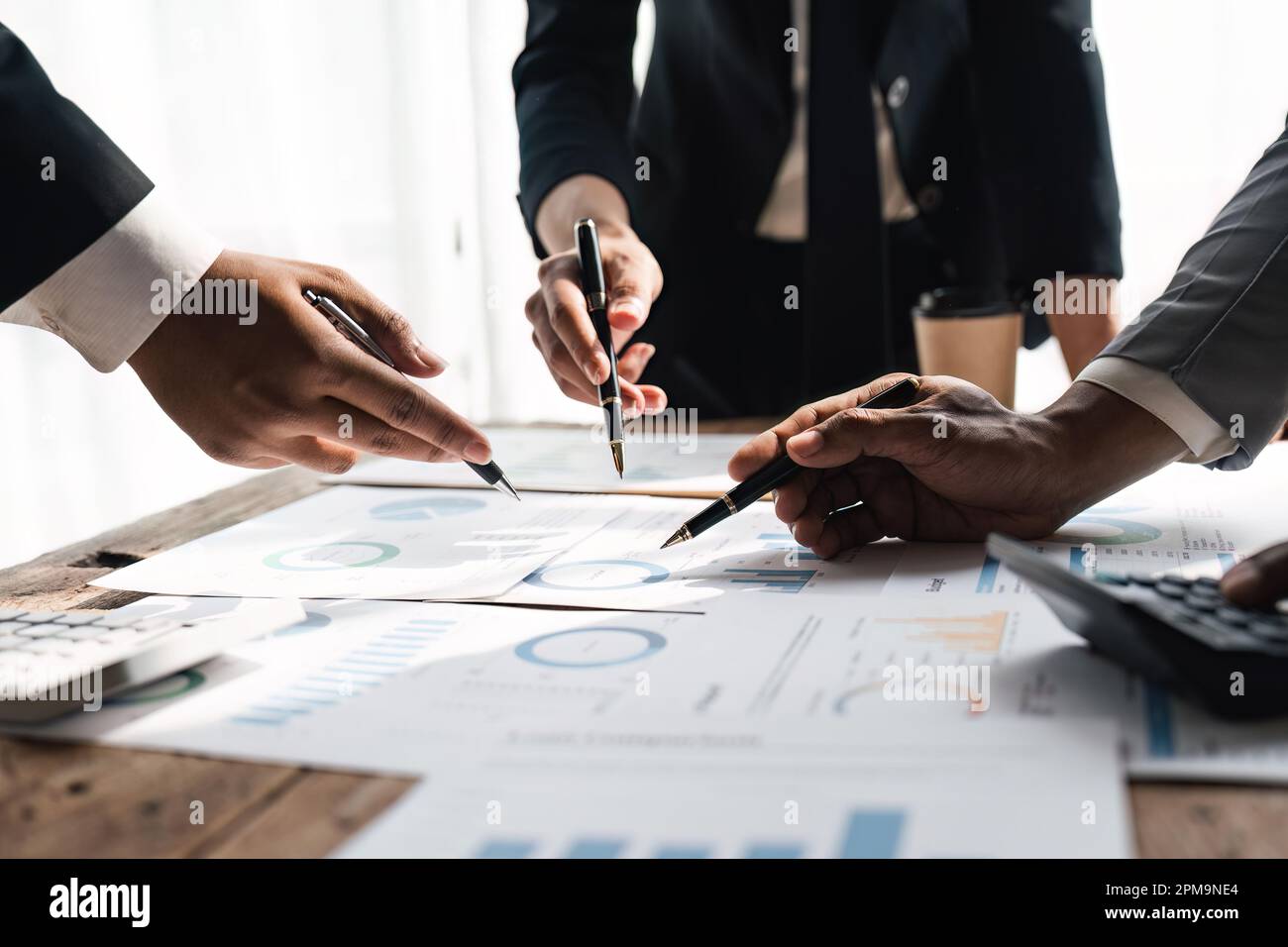 Business People Analyzing Statistics Financial Analysis Data Chart ...