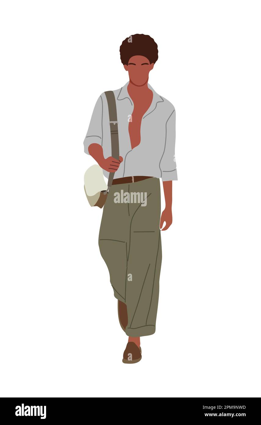 Stylish black man vector isolated on white Stock Vector Image & Art - Alamy