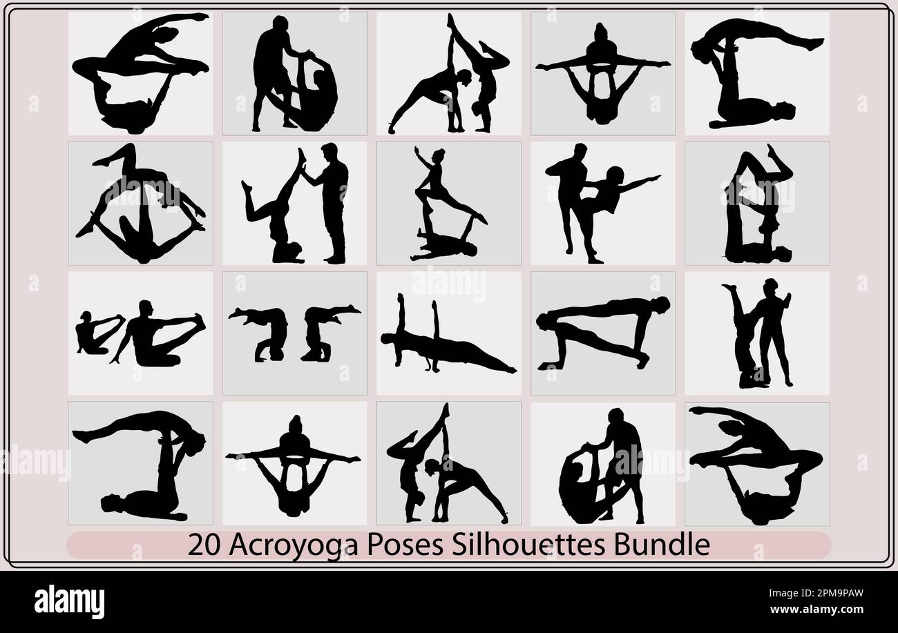 Acroyoga poses silhouette Stock Vector Images - Alamy