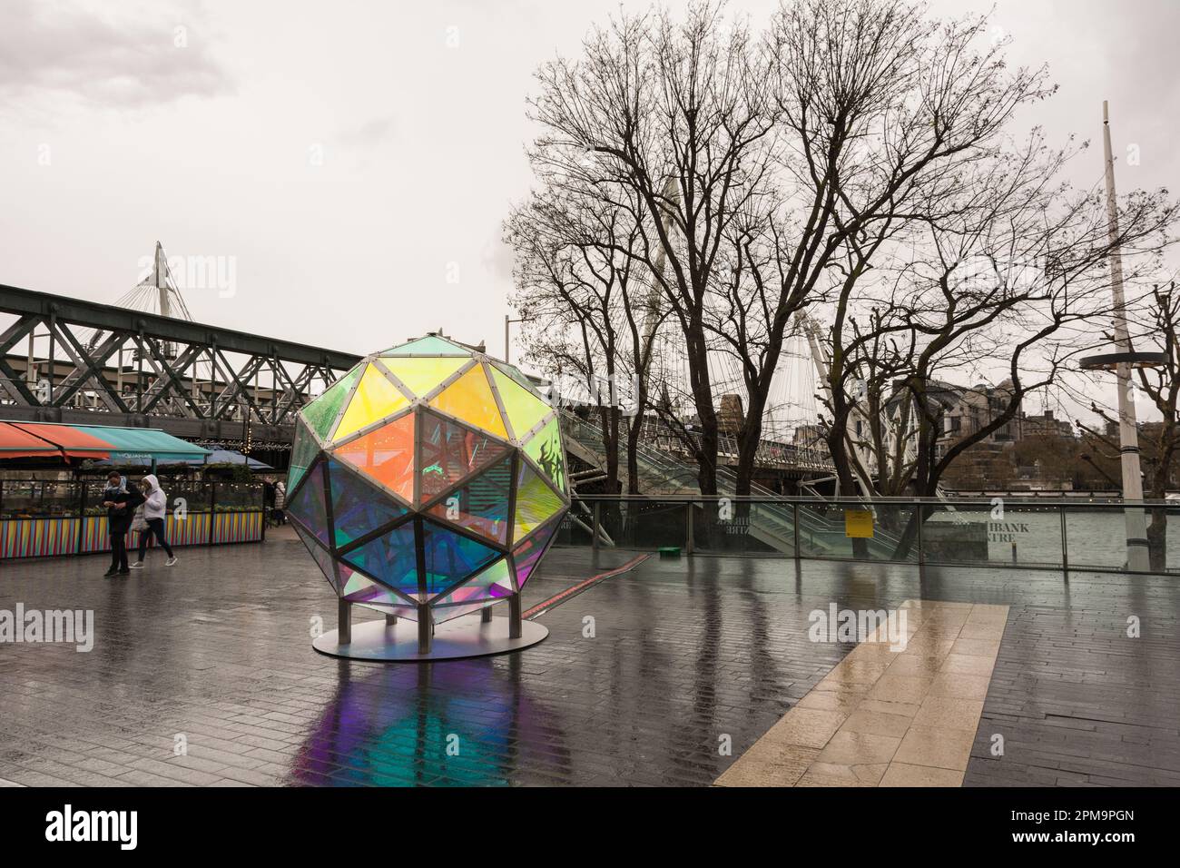Jacob Kvist's acrylic Dichroic Sphere at the Southbank Centre, opposite ...